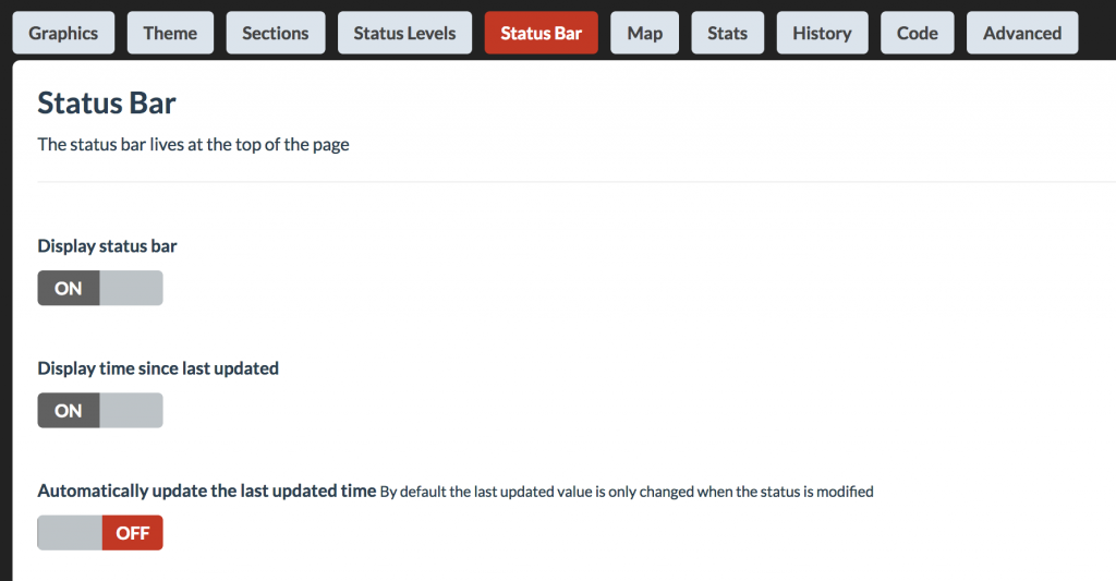 Status Bar: Last Updated | Status.io Knowledge Base