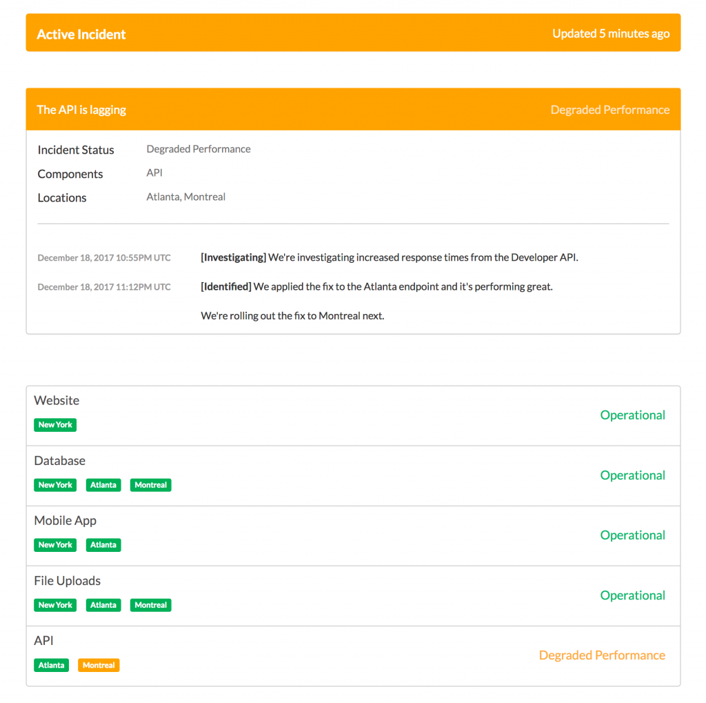 Incident Status Page Status Io Knowledge Base