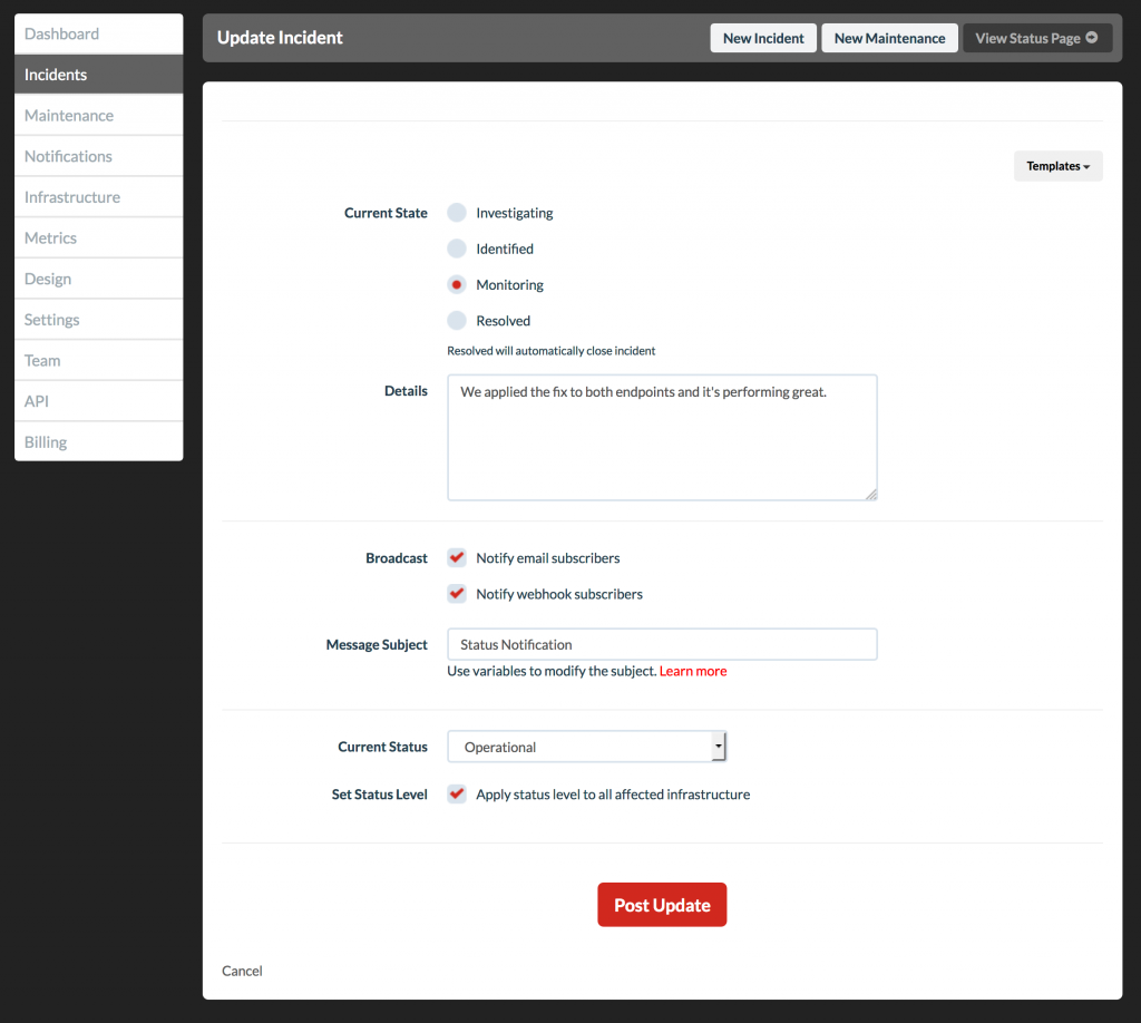 Incident Overview | Status.io Knowledge Base