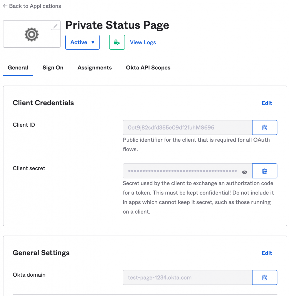 Private Status Page with Okta | Status.io Knowledge Base