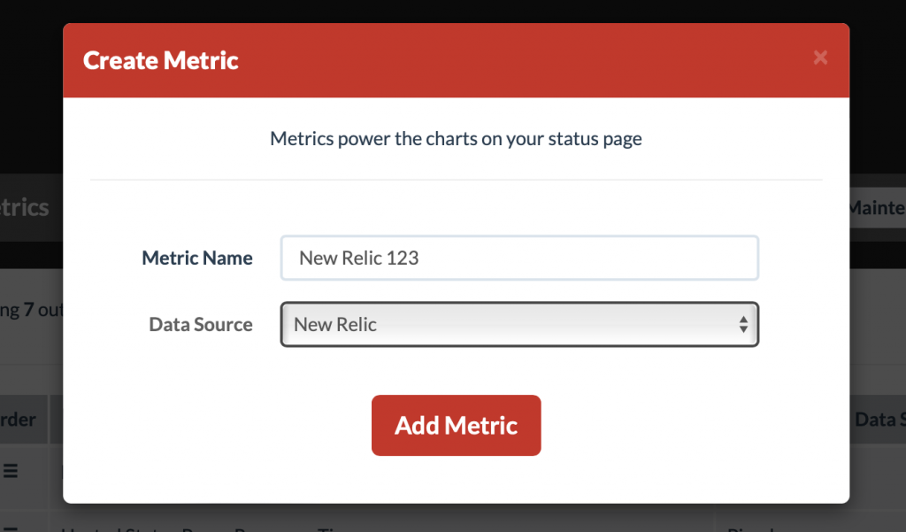 New Relic Metrics | Status.io Knowledge Base