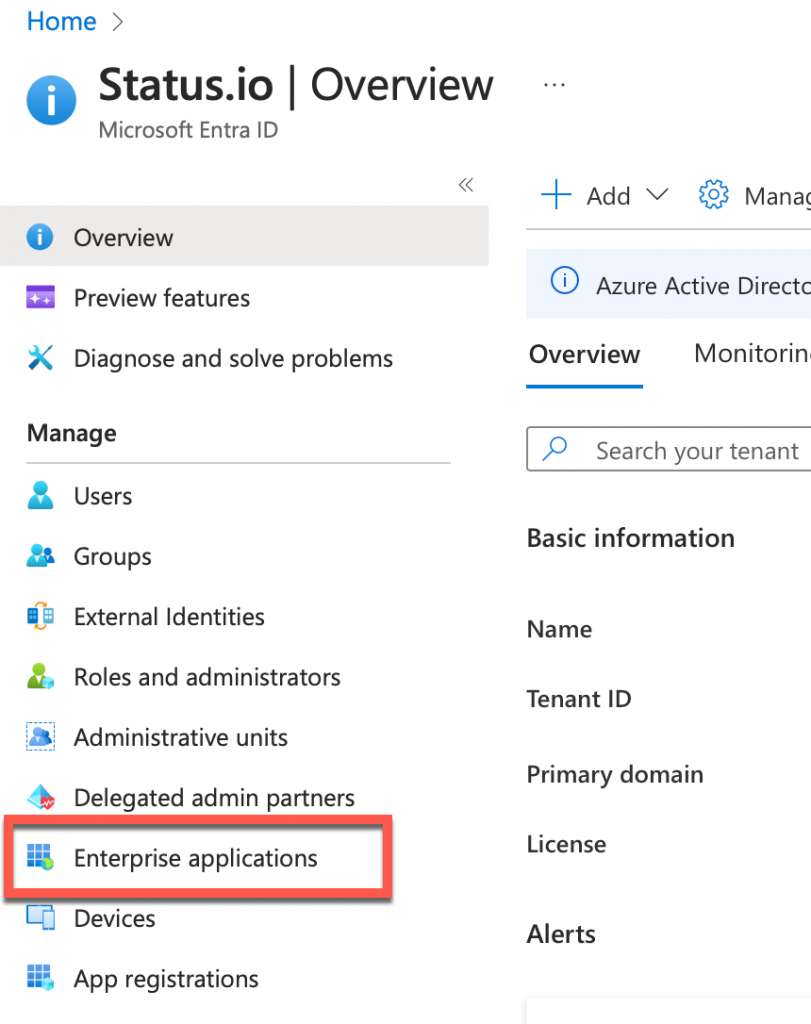 Azure Team Single Sign-On (SSO) | Status.io Knowledge Base