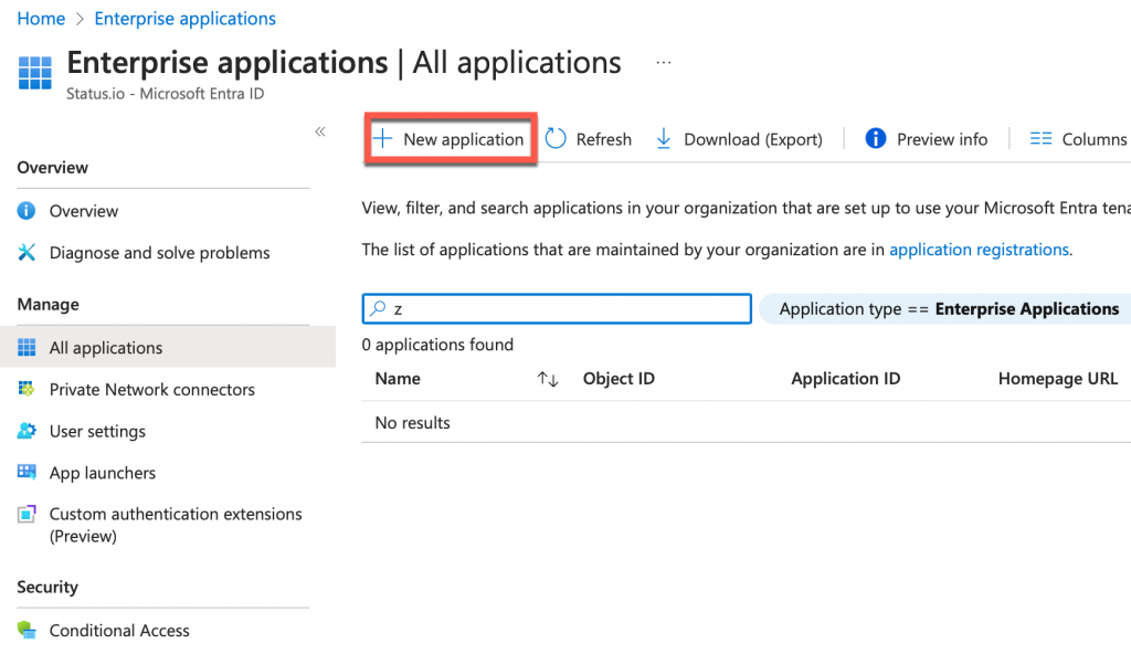 Azure Team Single Sign-On (SSO) | Status.io Knowledge Base