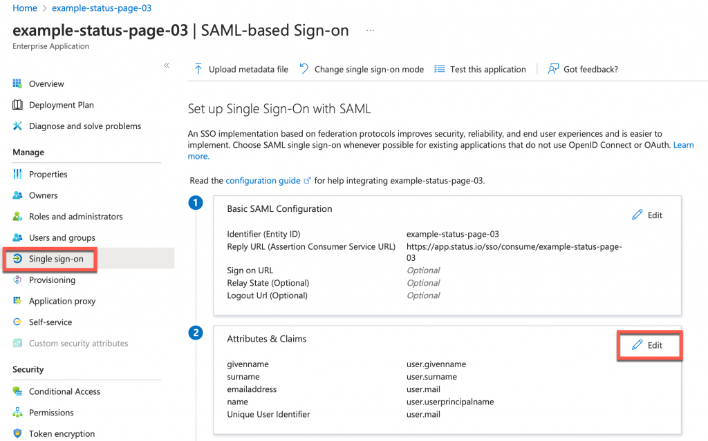 Azure Team Single Sign-On (SSO) | Status.io Knowledge Base