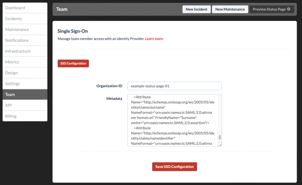 Auth0 Team Single Sign-On (SSO) | Status.io Knowledge Base